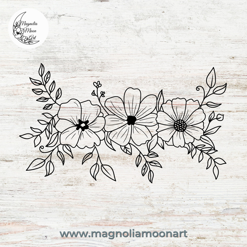 Flower Swag Border SVG – MagnoliaMoonArt